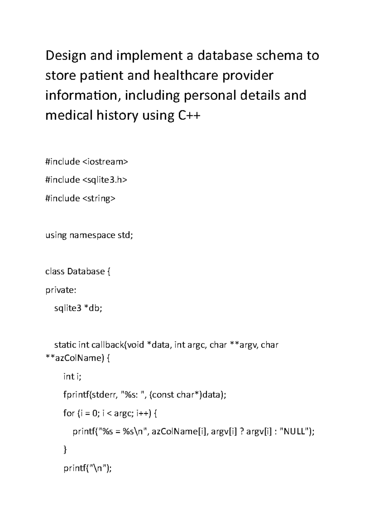Healthcare Provider Information C The Callback Function Is Used To Print Debugging