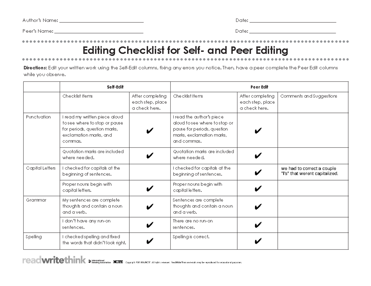 Editing Checklist - jkhgfckdgjxszgAFSZdgfxhgjhilujo;kpL - Editing ...