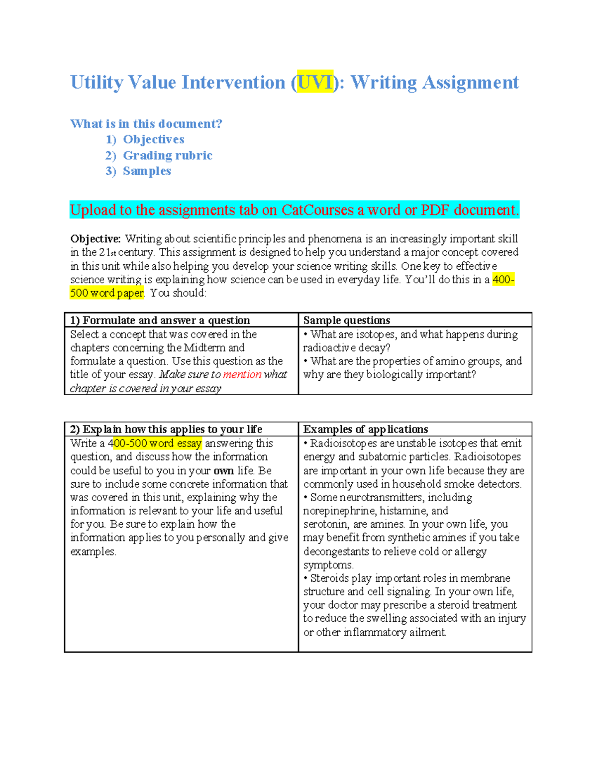 UVI Instructions-1 - ultra violet radiation - Utility Value ...