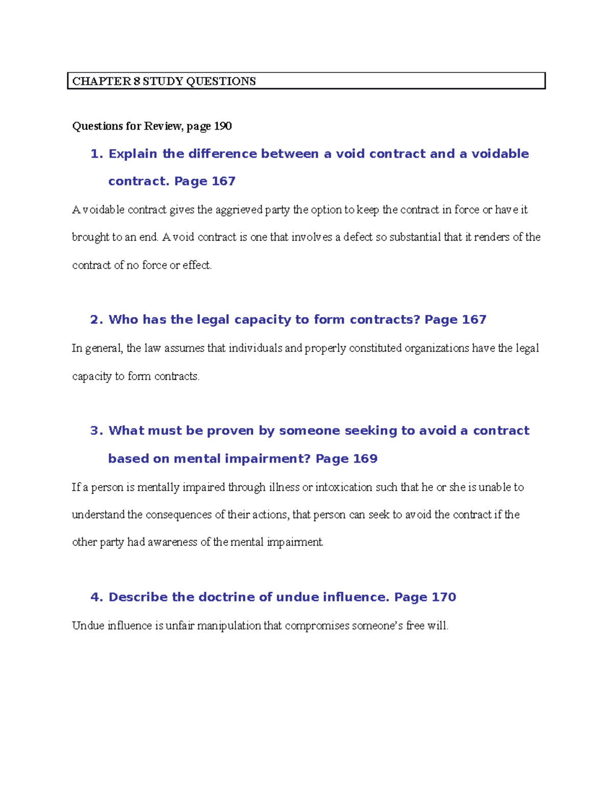 Chapter 8 Answers - CHAPTER 8 STUDY QUESTIONS Questions for Review ...