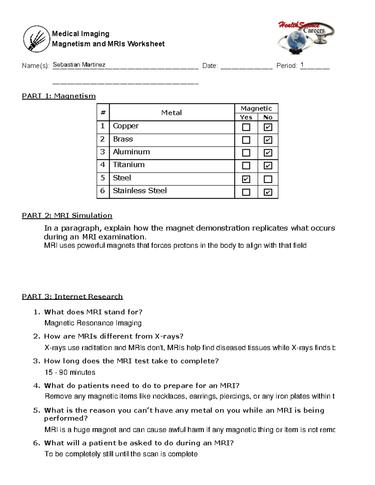 MRI - answers - Name(s): _______________________________________ Date ...