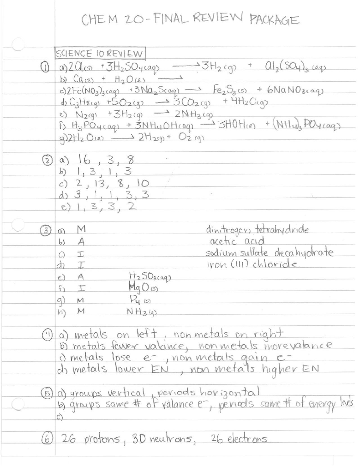 1 - Chem20 Final Review Package KEY - CHEM 20- FINAL REVIEW PACKAGE ...