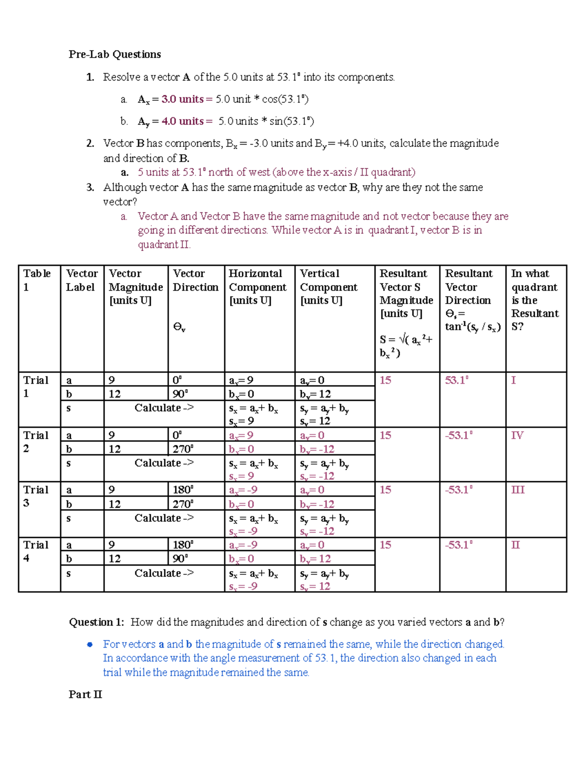 2020-general physics(physics 110)-lab3 - Pre-Lab Questions Resolve a ...