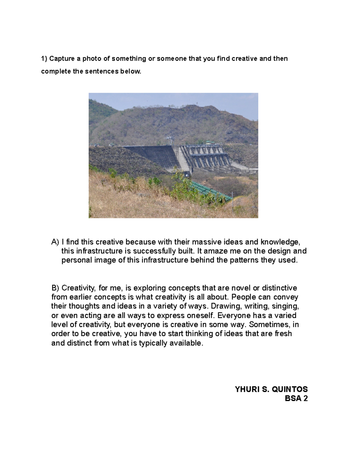 Art-ap - tryy - 1) Capture a photo of something or someone that you ...