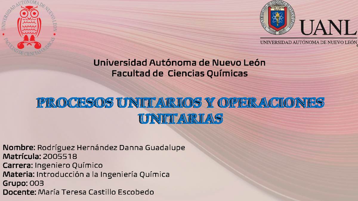 Procesos unitarios y Operaciones unitarias - Universidad Autónoma de ...