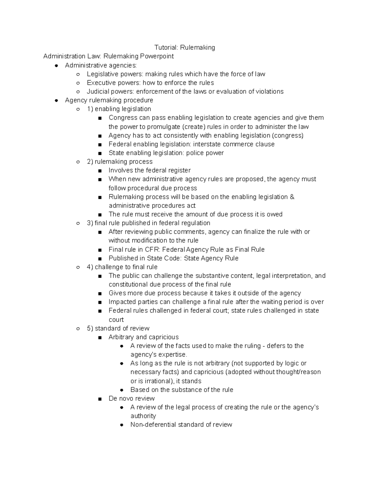 Tutorial Rulemaking - Tutorial: Rulemaking Administration Law ...