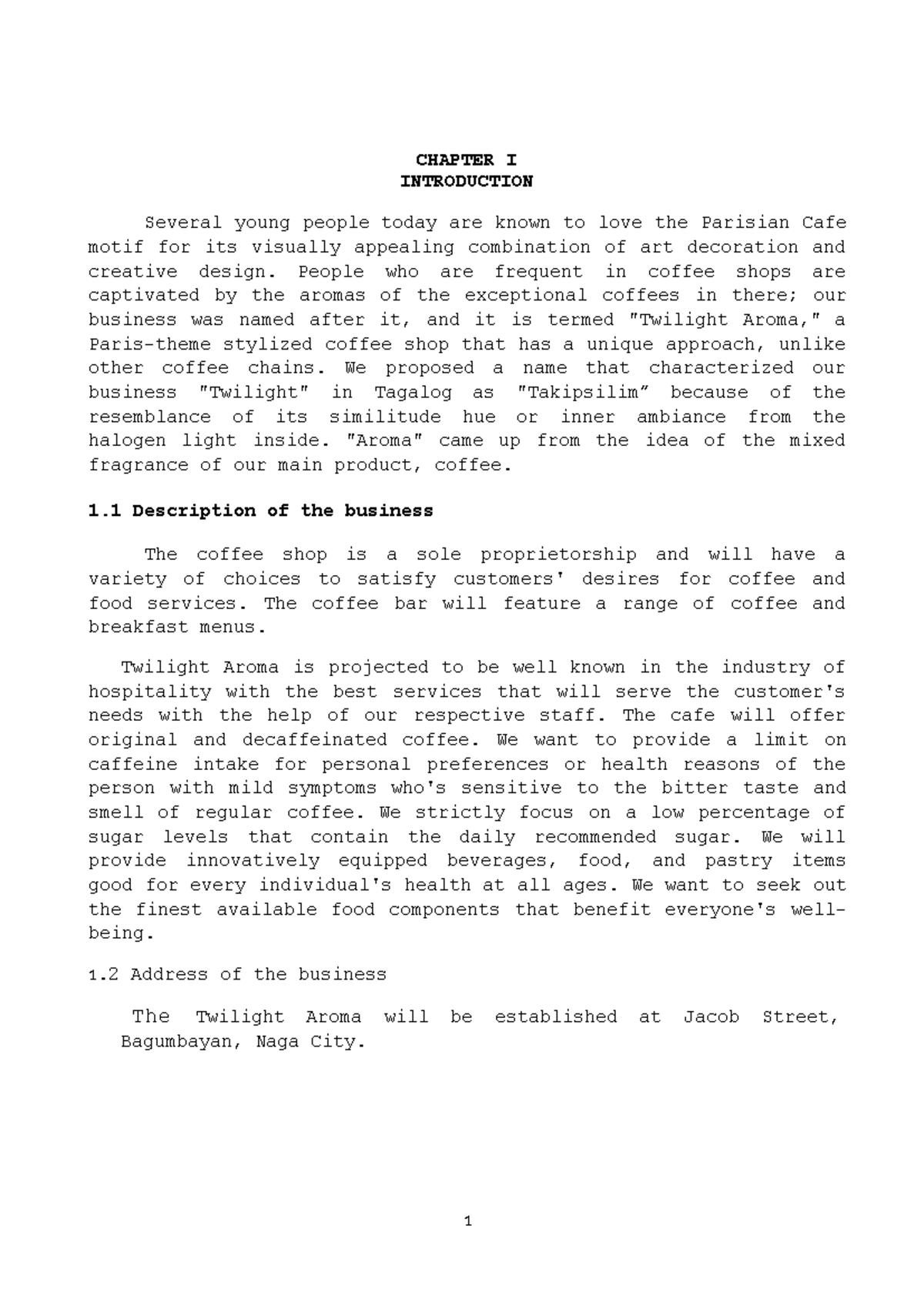 Business-Plan - business plan - CHAPTER I INTRODUCTION Several young ...