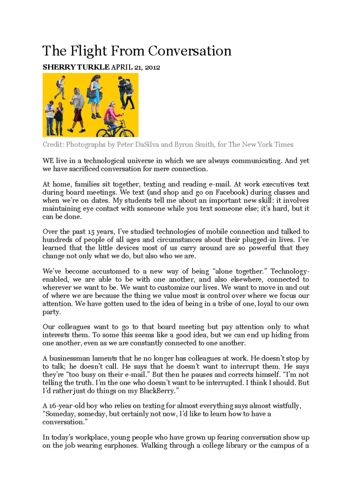 The Flight From Conversation - The Flight From Conversation SHERRY ...