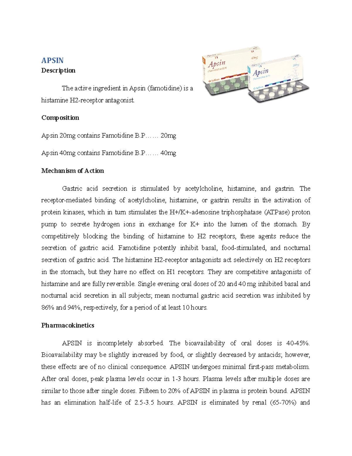 Apsin done Mode of action and pharmacology - APSIN Description The ...