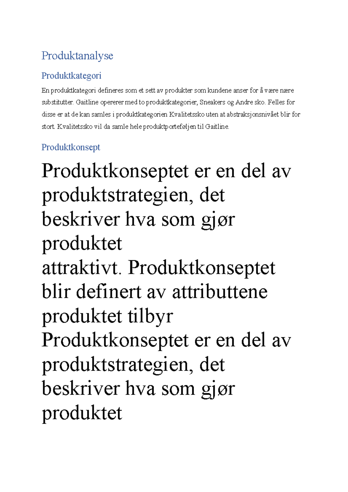 Produktanalys 1 - analyse - Produktanalyse Produktkategori En ...
