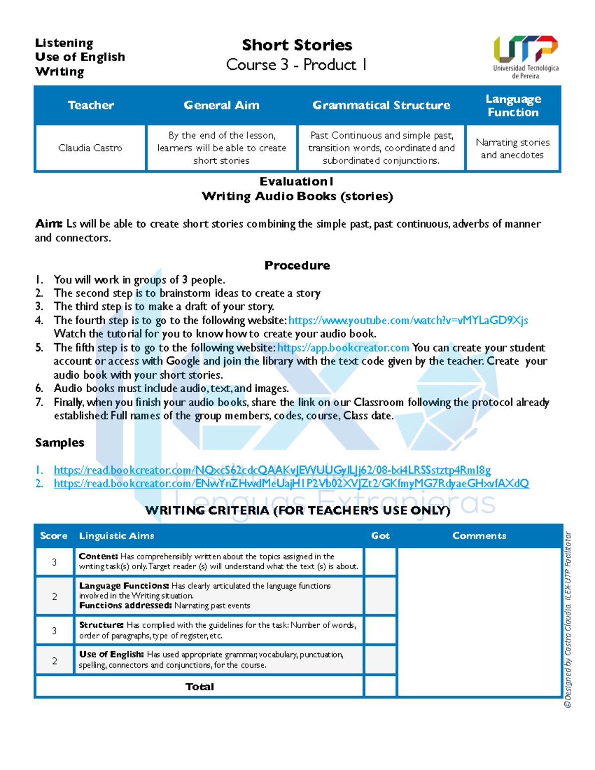 Course 3 - Product 1 - Quinto semestre - Listening Use of English ...