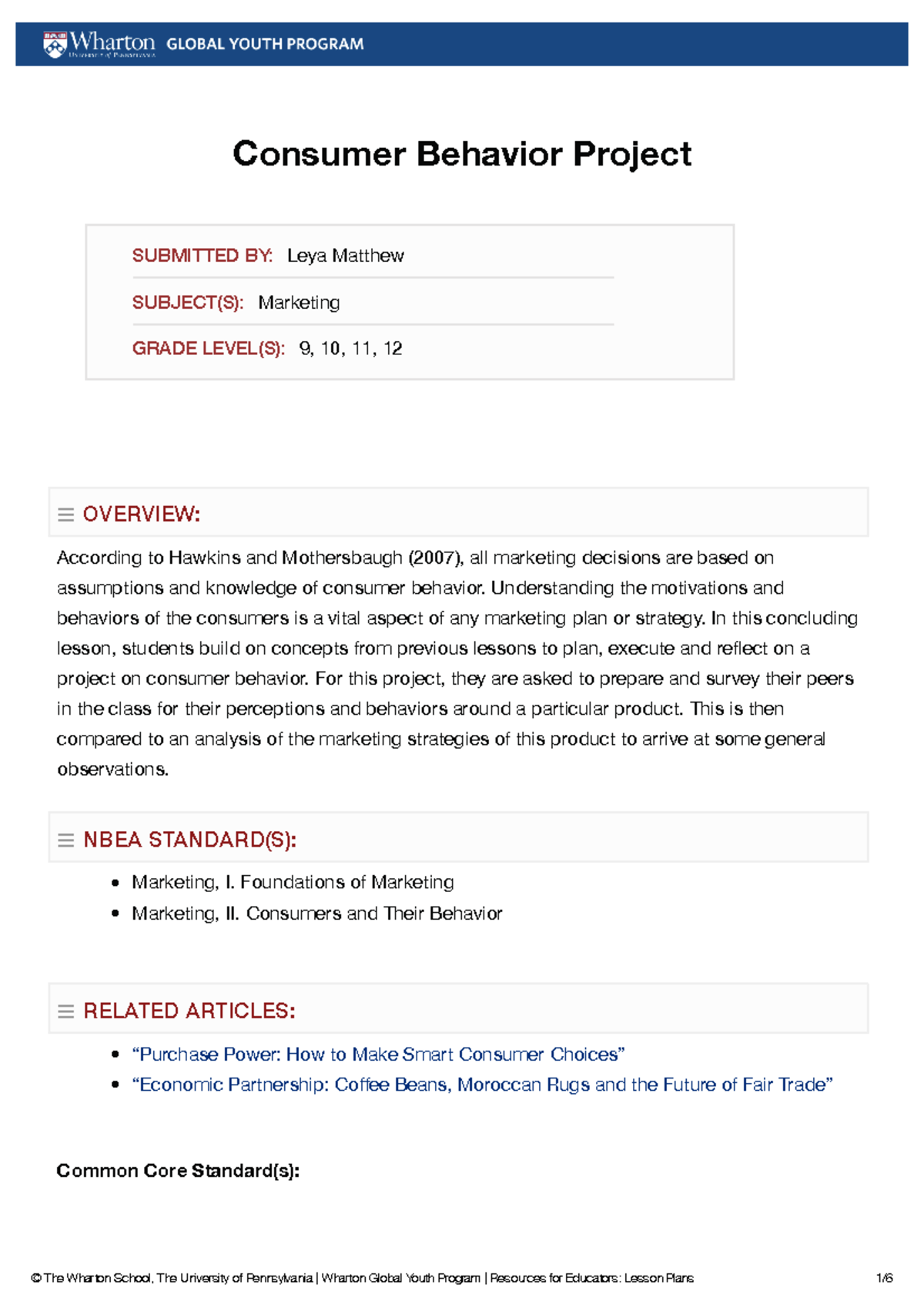 Consumer-behavior-project - Consumer Behavior Project SUBMITTED BY: Leya Matthew SUBJECT(S ...
