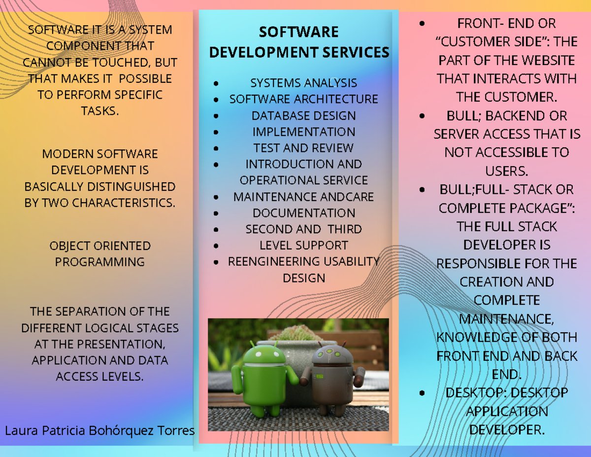 Folleto ingles - fghjklñ - SYSTEMS ANALYSIS SOFTWARE ARCHITECTURE ...