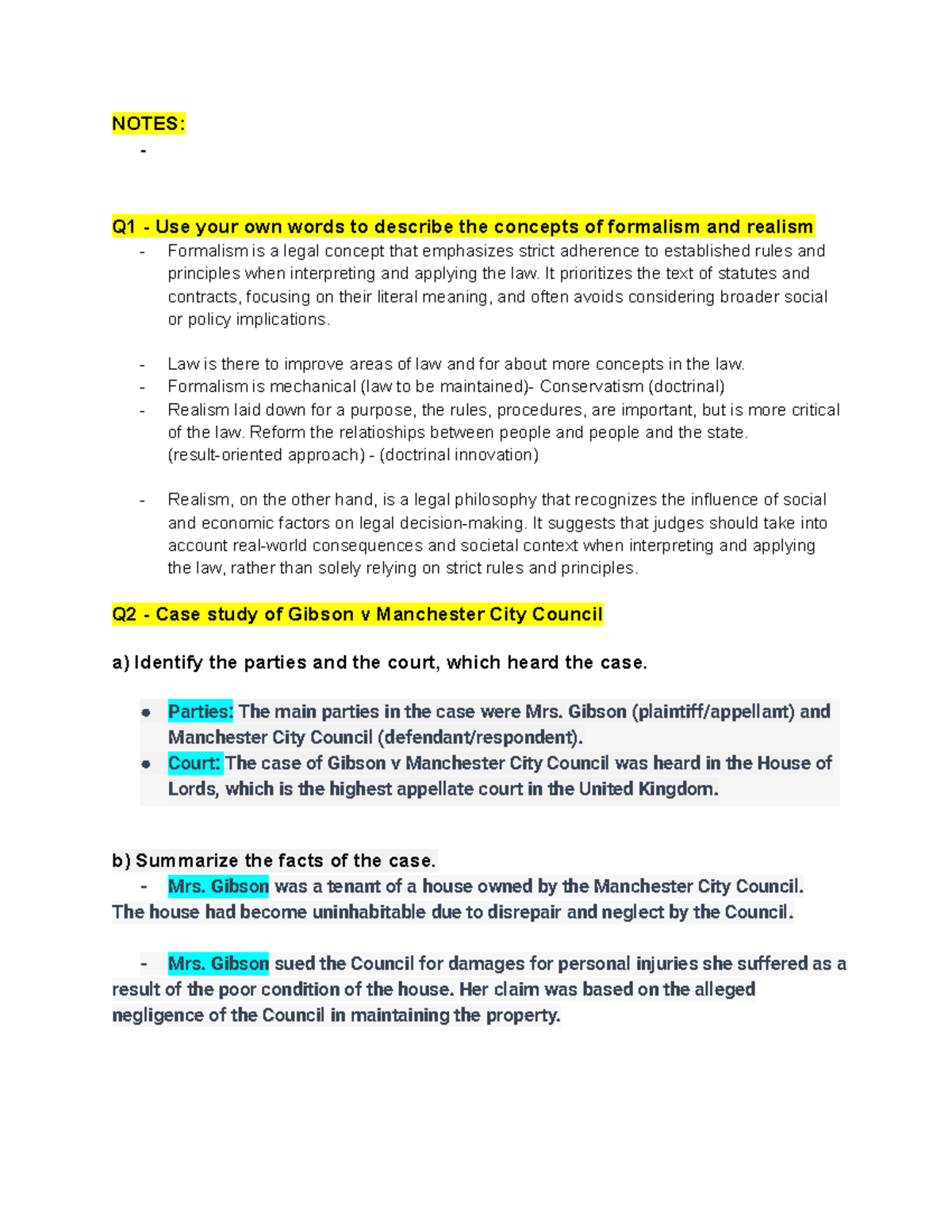 Seminar 1 Official - NOTES: - Q1 - Use your own words to describe the ...