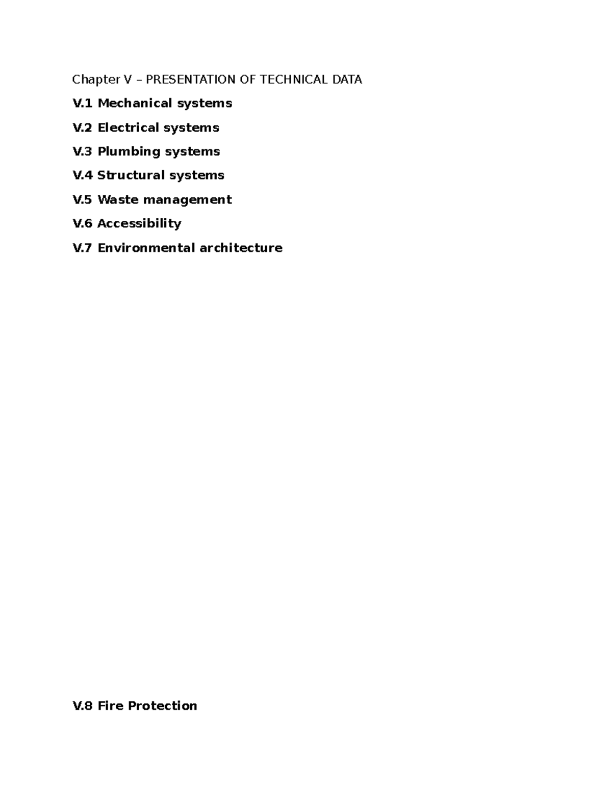 Chapter 5 - Chapter V – PRESENTATION OF TECHNICAL DATA V Mechanical ...