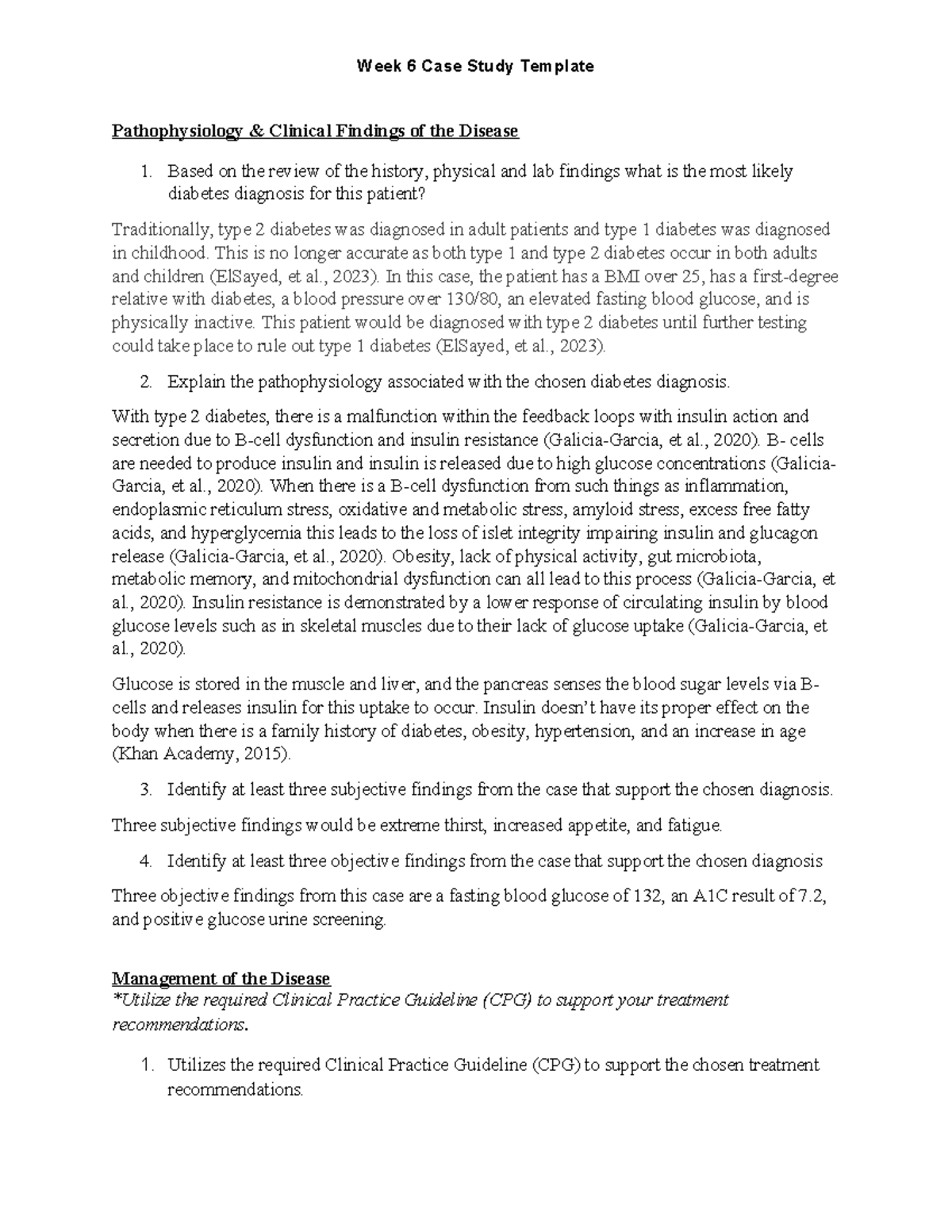 Week 6 Patho Diabetes - Week 6 - Week 6 Case Study Template ...