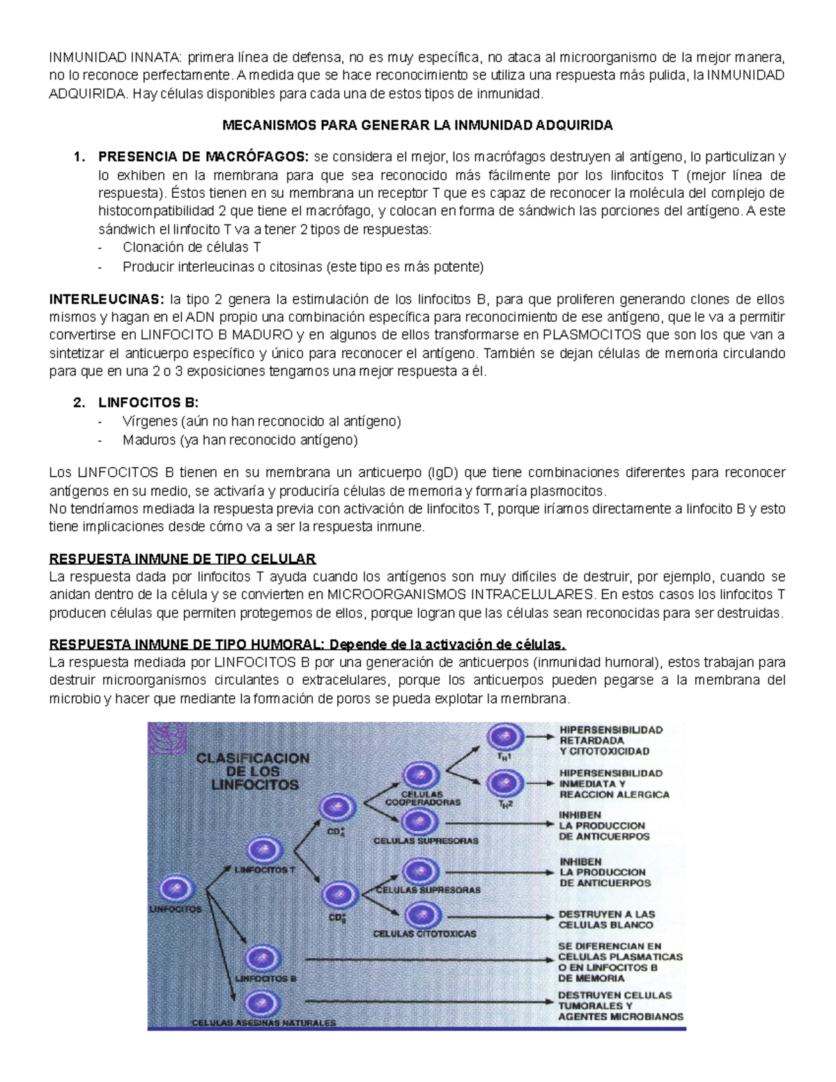 Sistema Inmune 2 - Apuntes 1 - INMUNIDAD INNATA: primera línea de ...