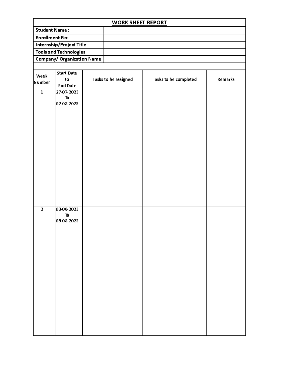 Internship work sheet report - introduction to information security ...