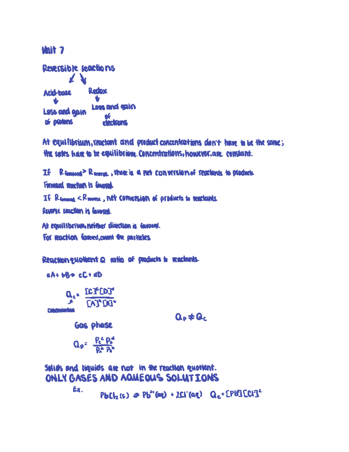 Equilibrium AP Chem - AP chem unit 6 - Unit 7 Reversiblereactions Ktv ...