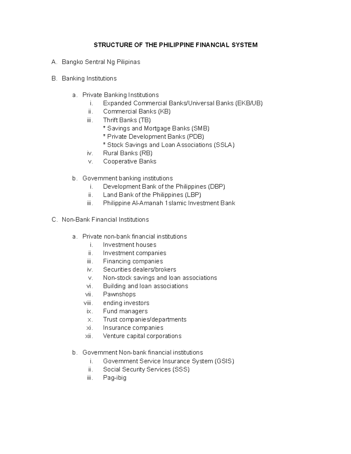 Financial System PH - sfhykjlk;lk; - STRUCTURE OF THE PHILIPPINE ...