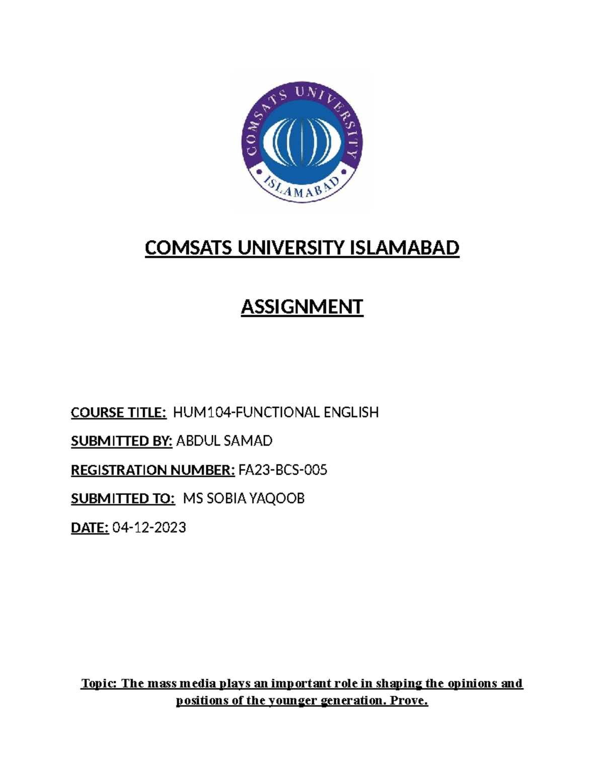 New Microsoft Word Document - Copy - COMSATS UNIVERSITY ISLAMABAD ...