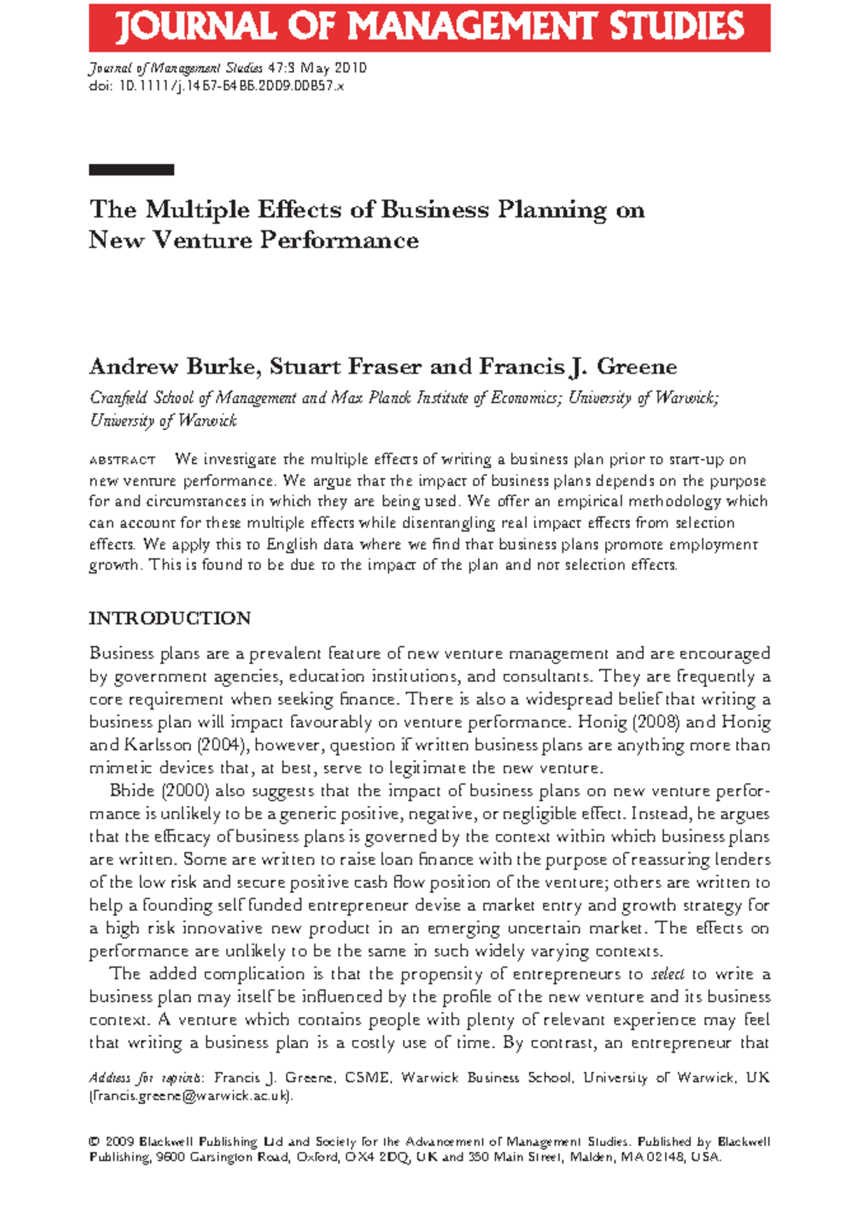 Business Research Design Plan - The Multiple Effects of Business ...