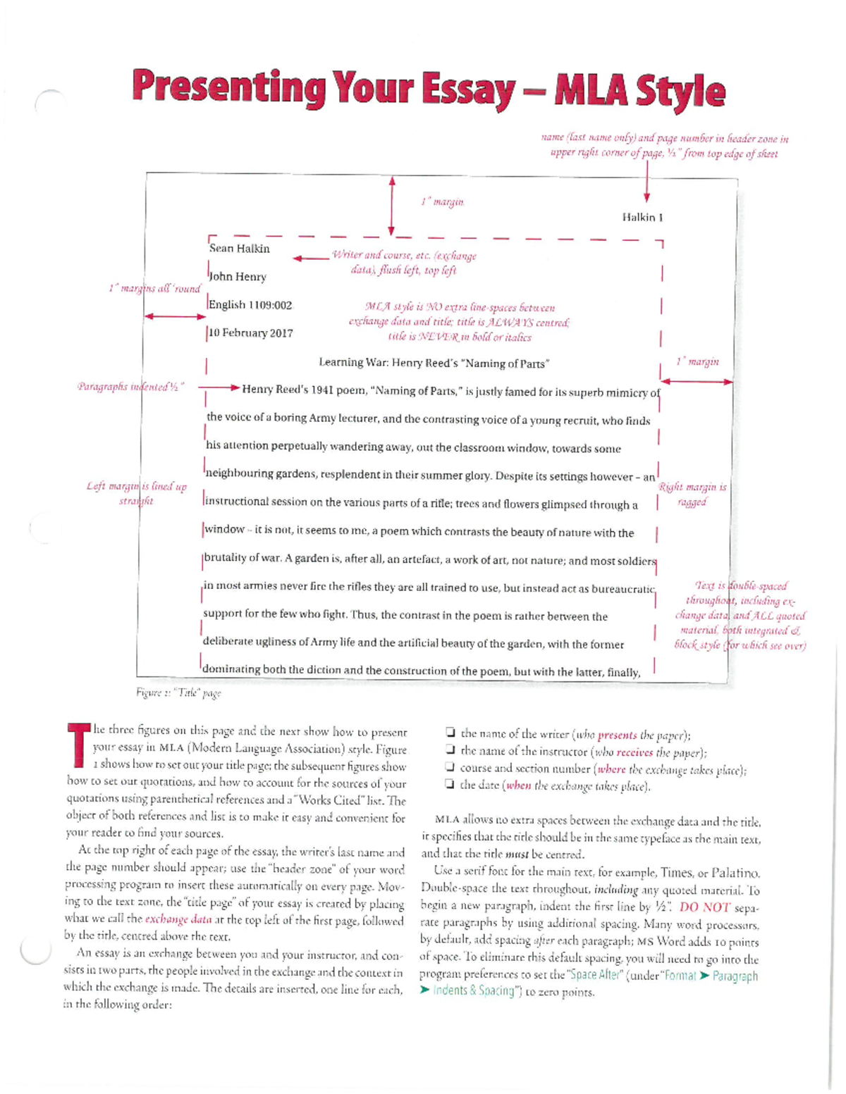 Presenting Your Essay MLA Style Rev 2020 - Studocu