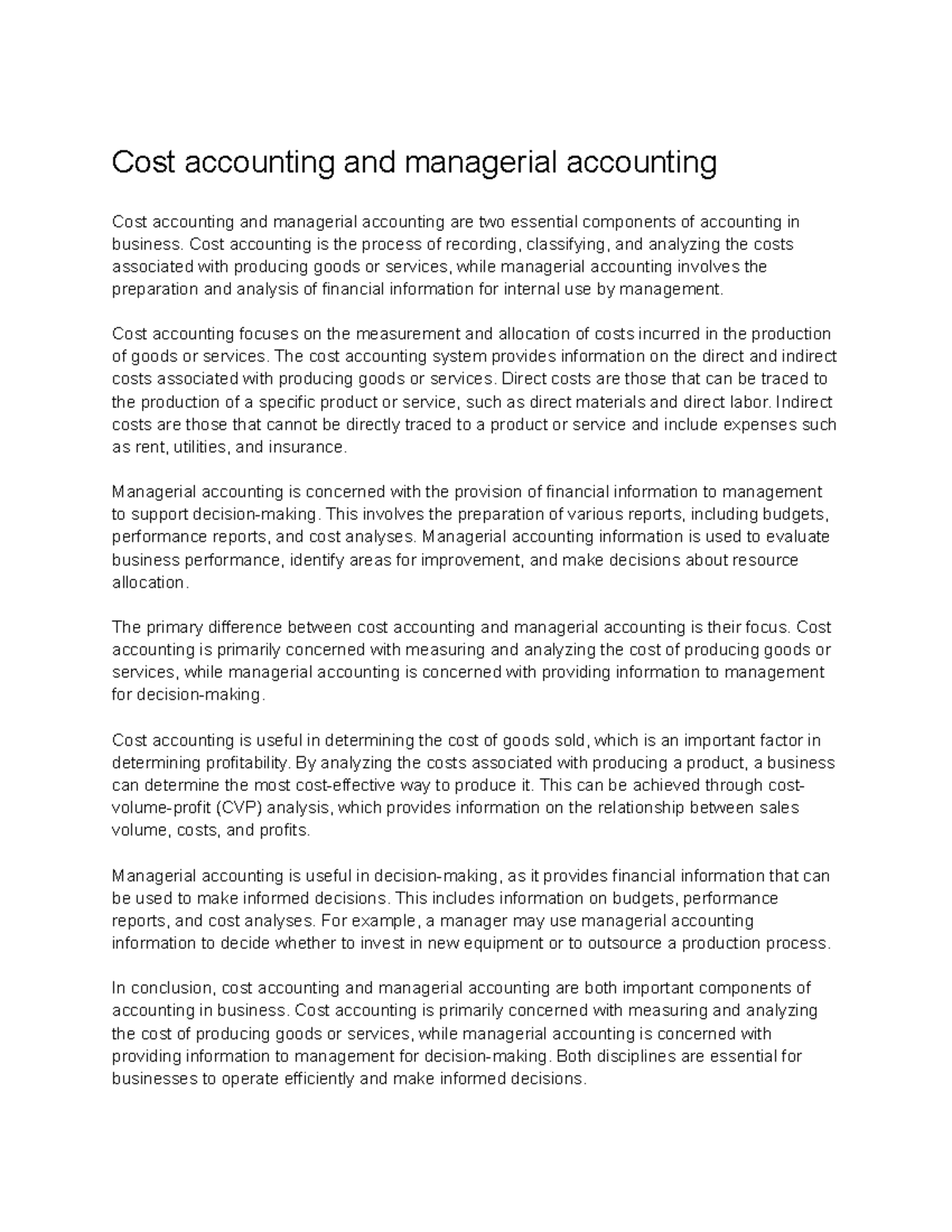 Introduction to Business (BMT-1010) Lecture 171 - Cost accounting and ...