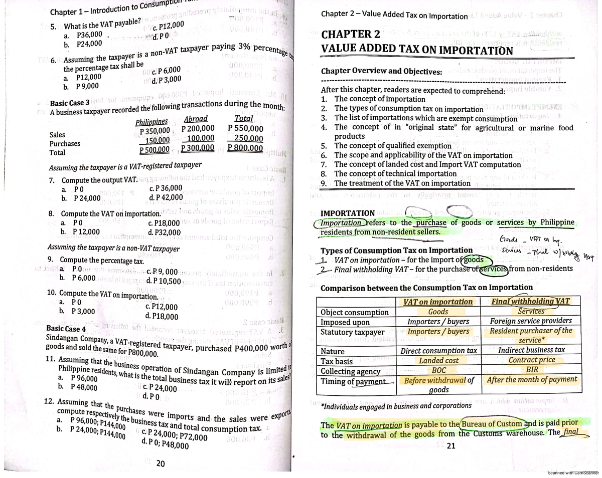 Chapter 2 - tax notes and study materials exercises supplementals ...