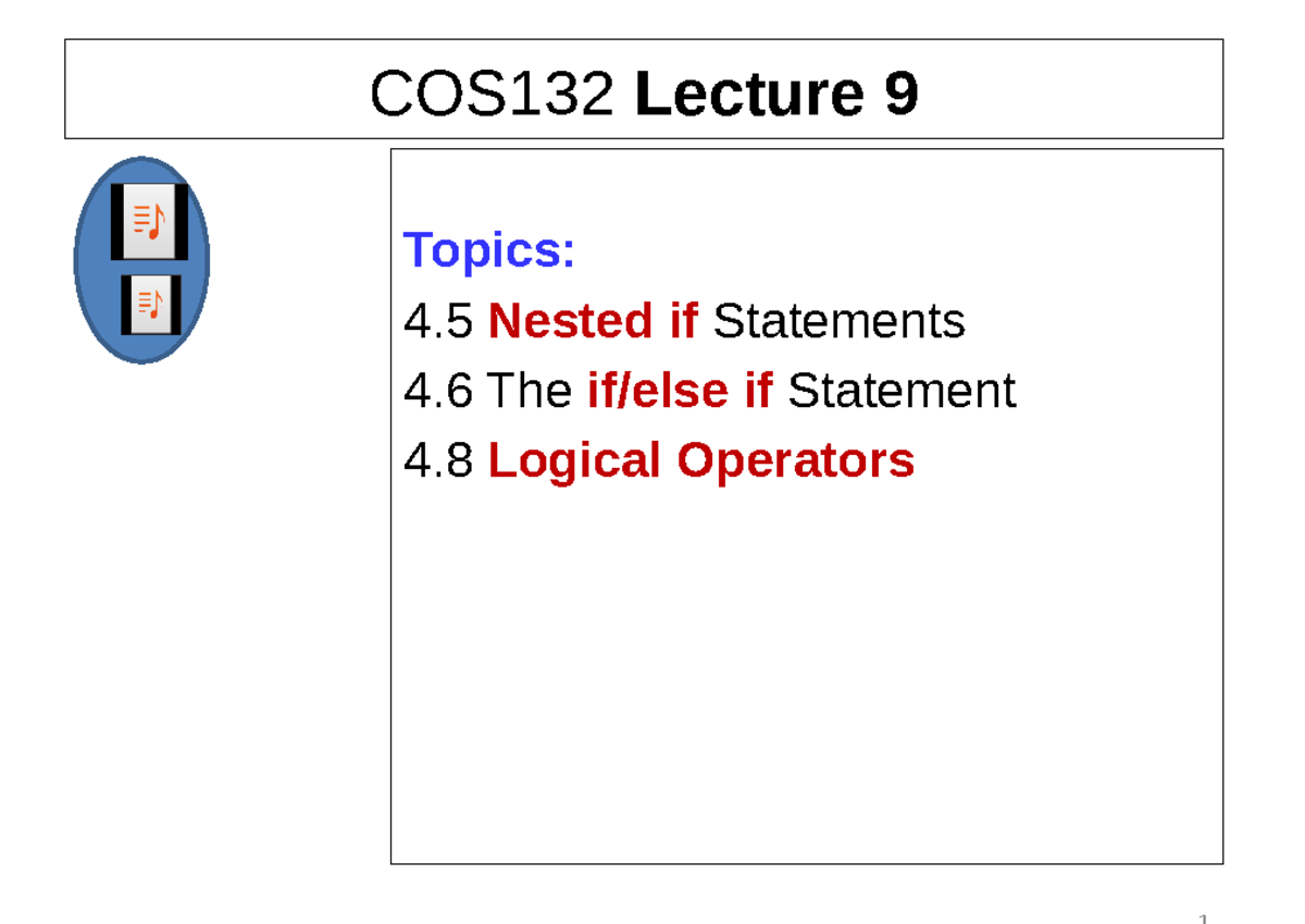 COS132 L09 - Lecture notes 9 - COS132 - UP - Studocu