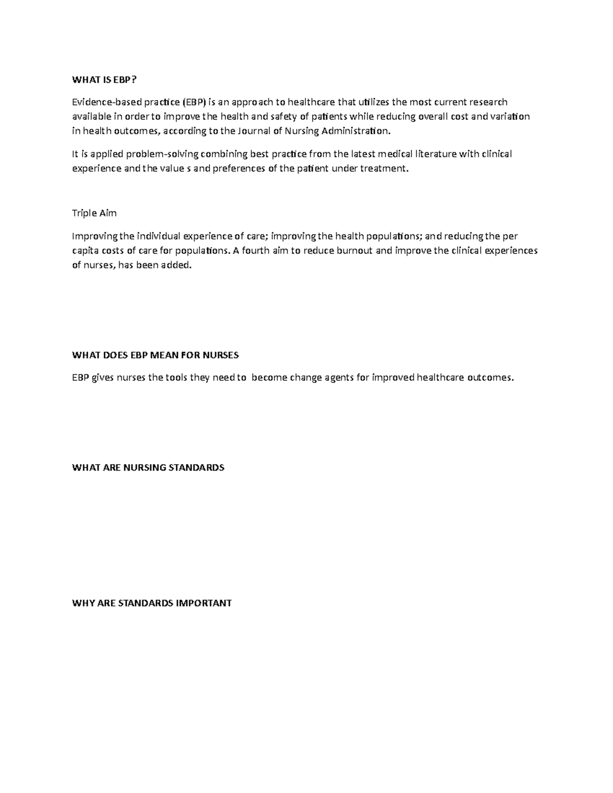 WHAT IS EBP - It is about an evidenced-based practiced notes - WHAT IS ...