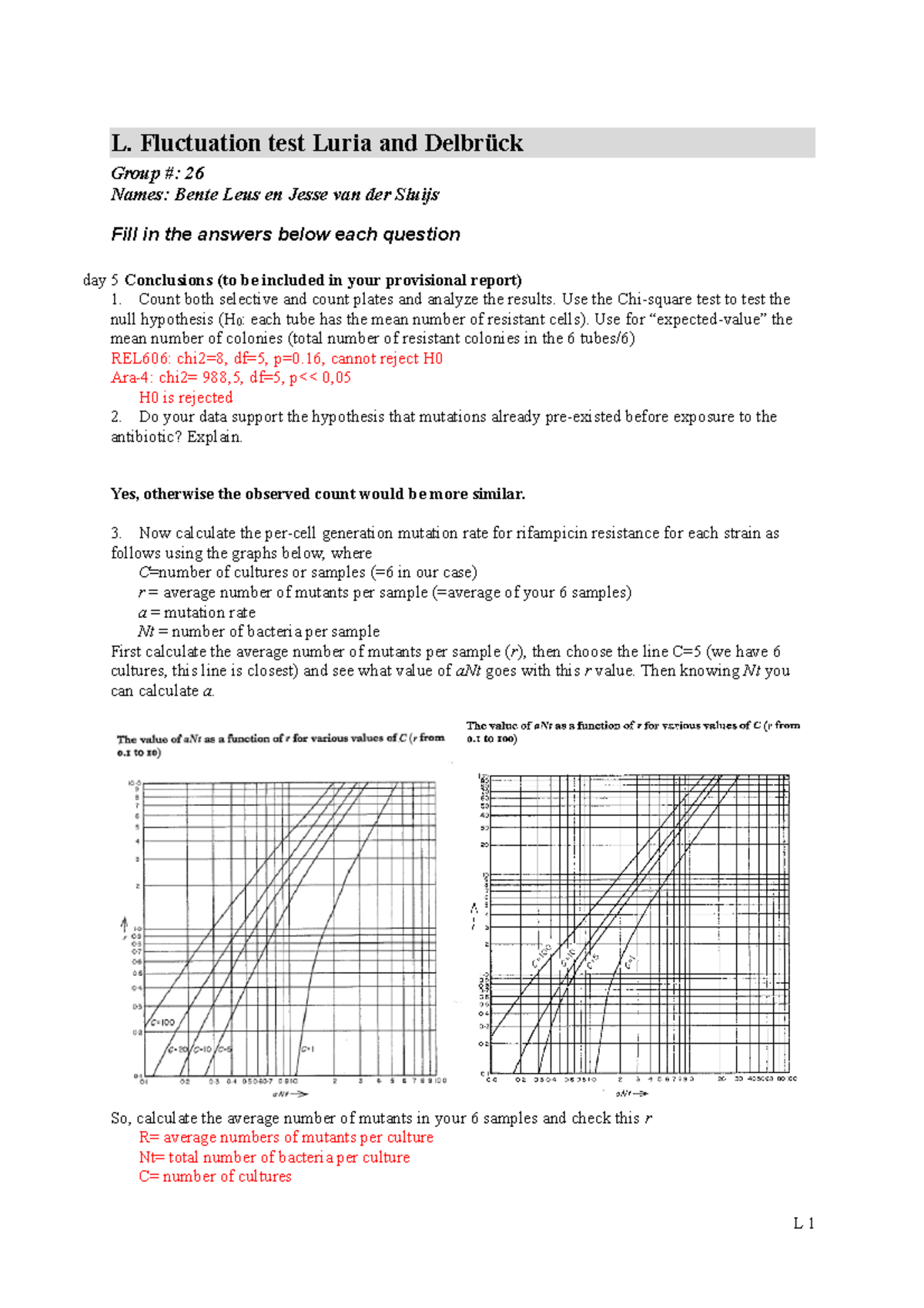 Exp L 2022 final Report - L. Fluctuation test Luria and Delbrück Group ...