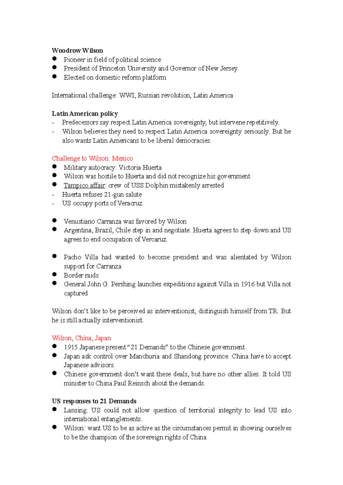 Woodrow Wilson, revolution, and war - Woodrow Wilson Pioneer in field ...