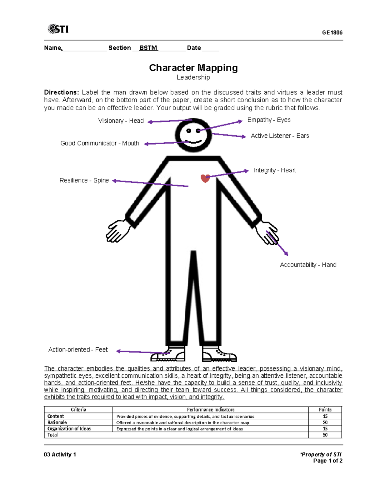 03 Activity 1 - GE Name._____________ Section __BSTM ________ Date ...