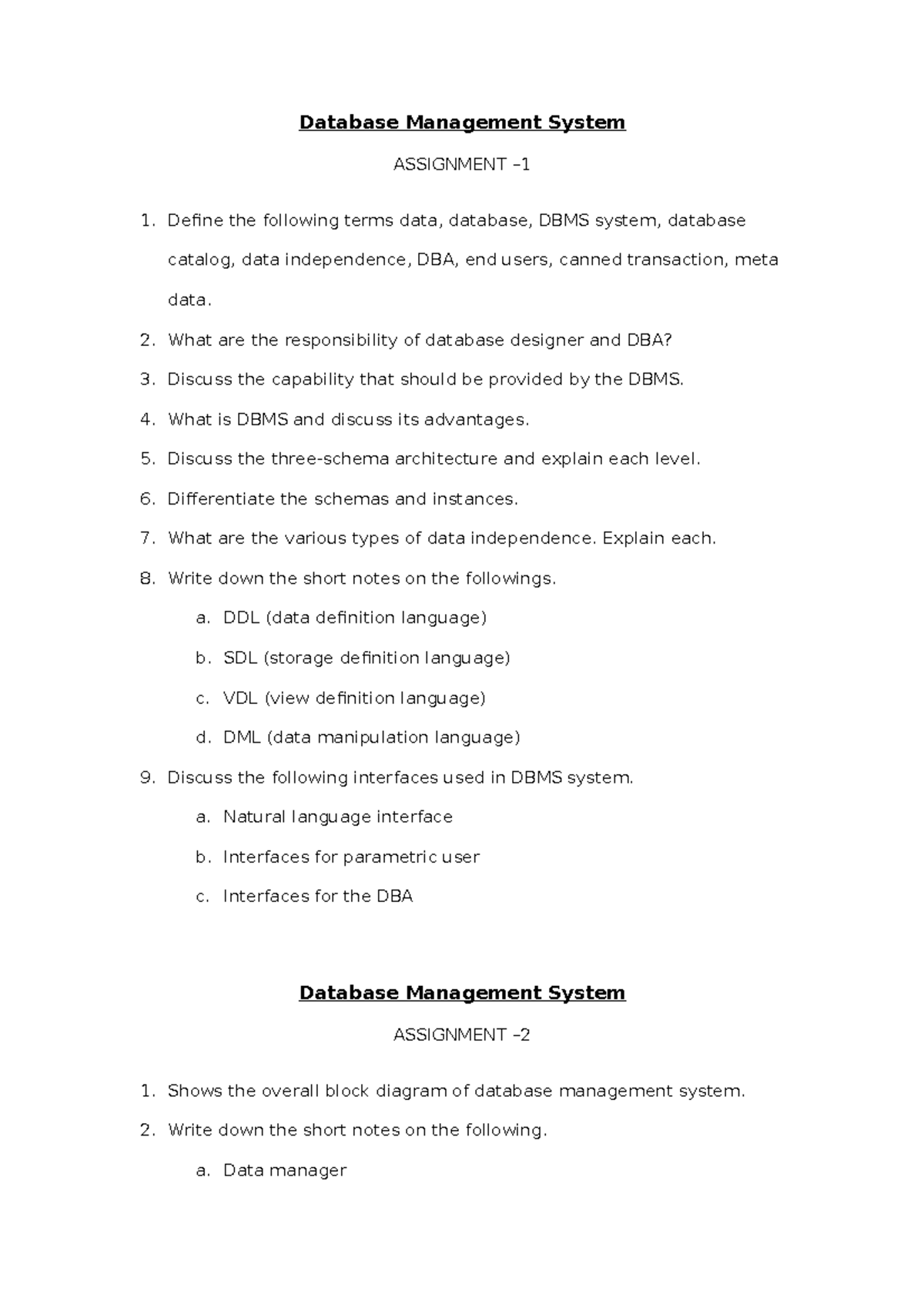 Assignments - its really worth trying it ... - Database Management ...