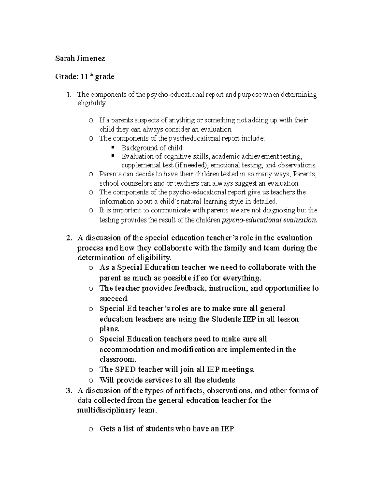 Sarah Jimenez 2 - Instructional Planning and Assessment in the ...