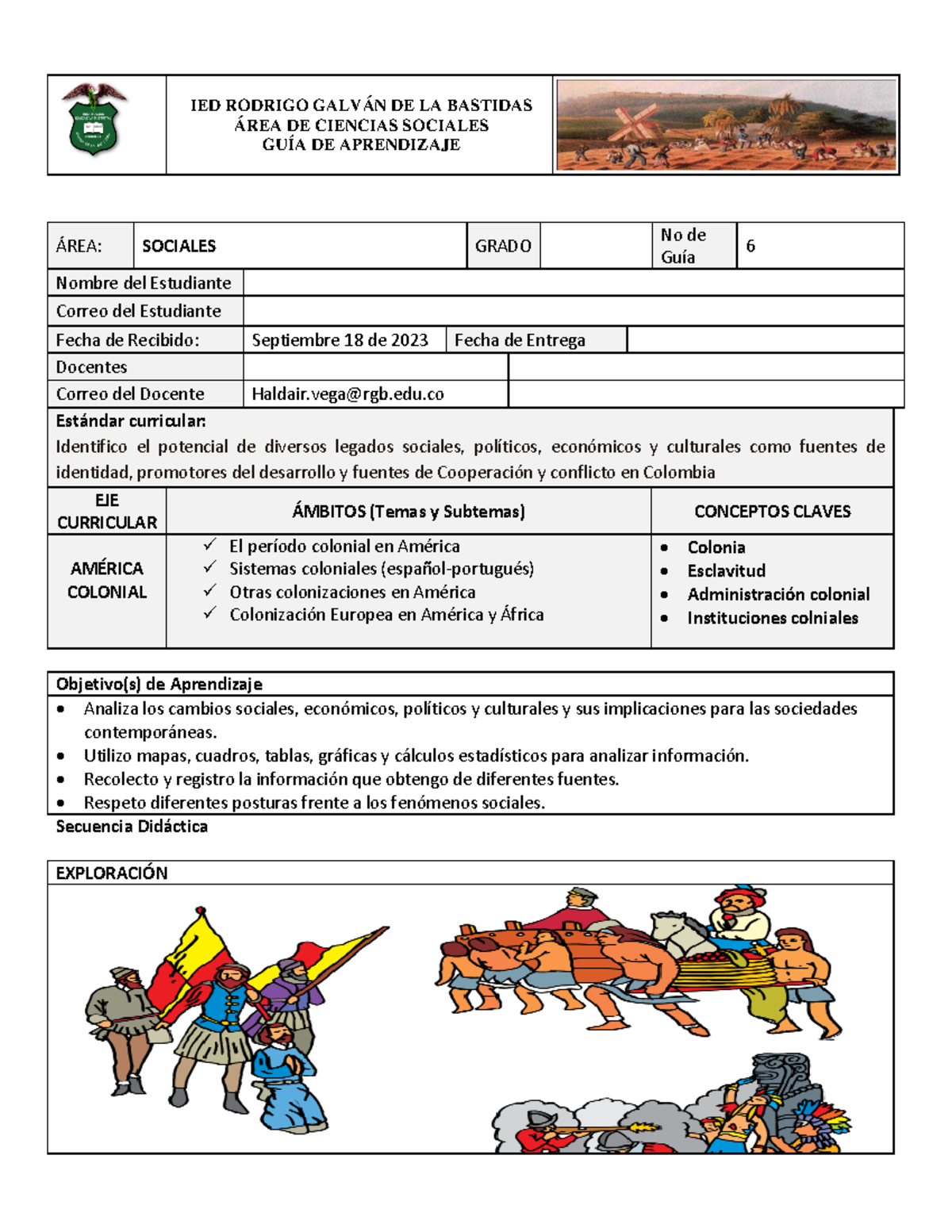 GUÍA América Colonial - Cuarto Periodo Octavo E - IED RODRIGO GALVÁN DE ...
