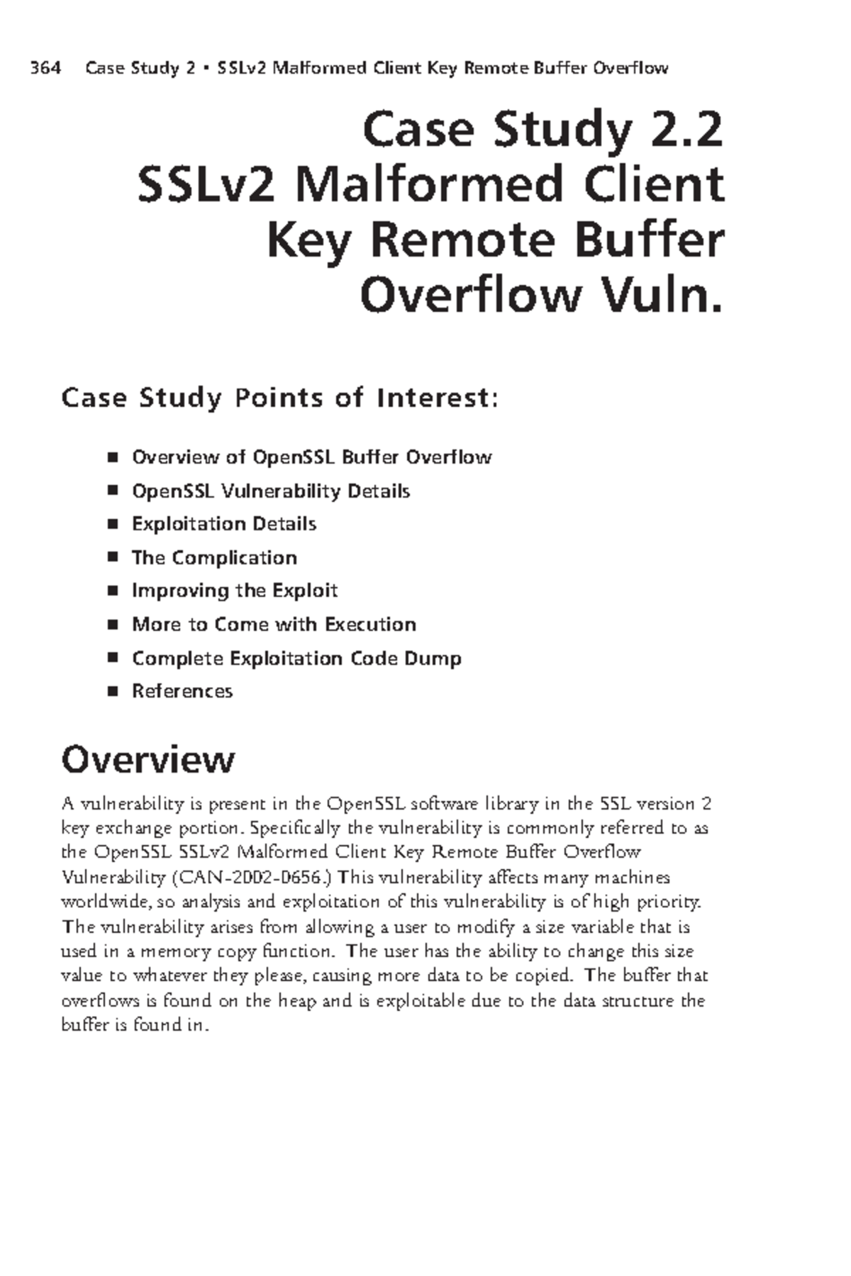 Case Study 2.2 - SSLv2 Malformed Client Key Remote Buffer Overflow Vuln ...