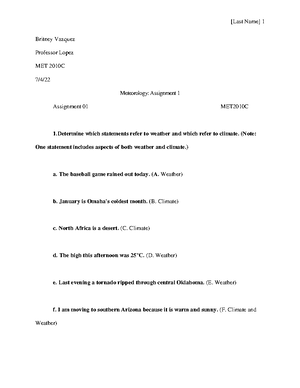 Meterology Assignment 3 - Britney Vazquez Professor Lopez MET 2010C 7/15/ Meteorology ...