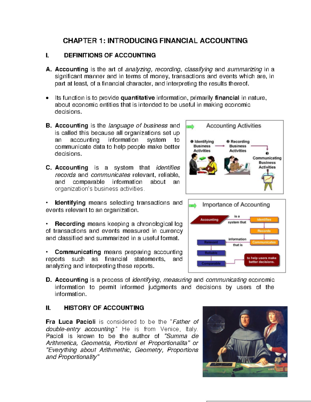 Introduction to Accounting - CHAPTER 1: INTRODUCING FINANCIAL ...