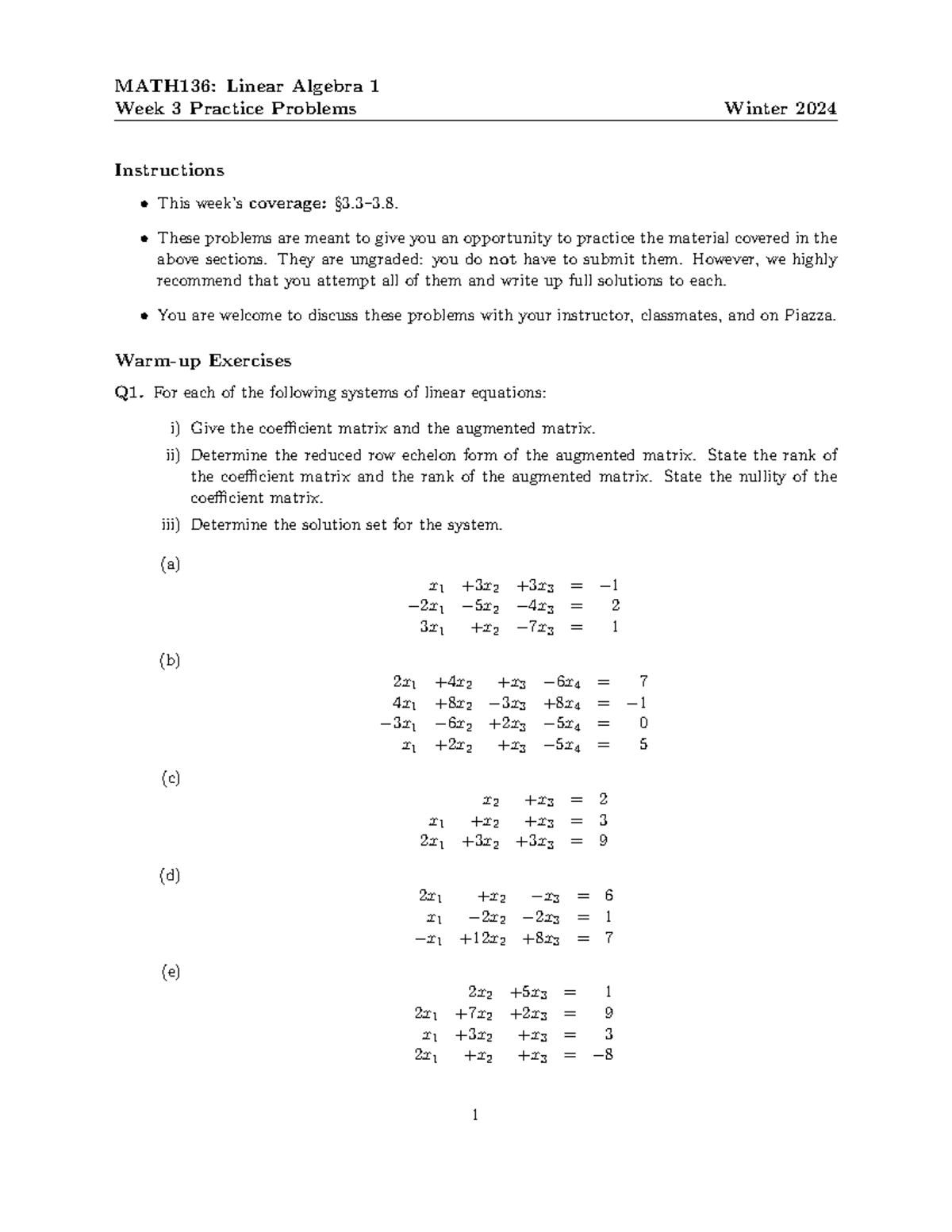 MATH 136 W24-w3pp - practice - MATH136: Linear Algebra 1 Week 3 ...