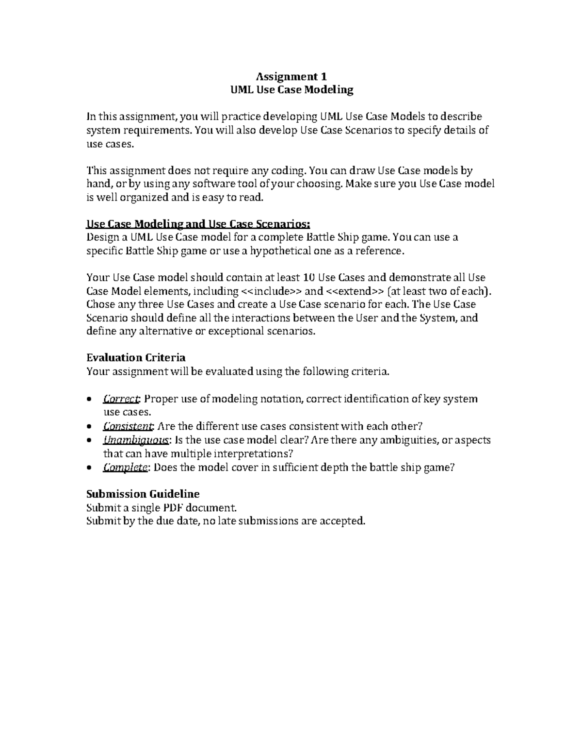 Assignment 1 Fall 2021 Use Case Modeling Assignment 1 Uml Use Case Modeling In This