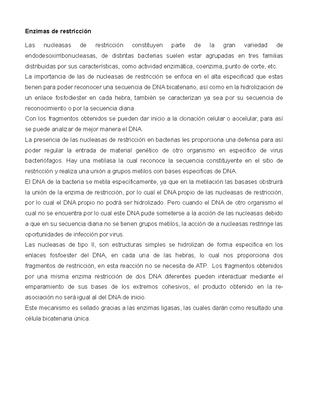 Enzimas de restricción - Enzimas de restricción Las nucleasas de ...