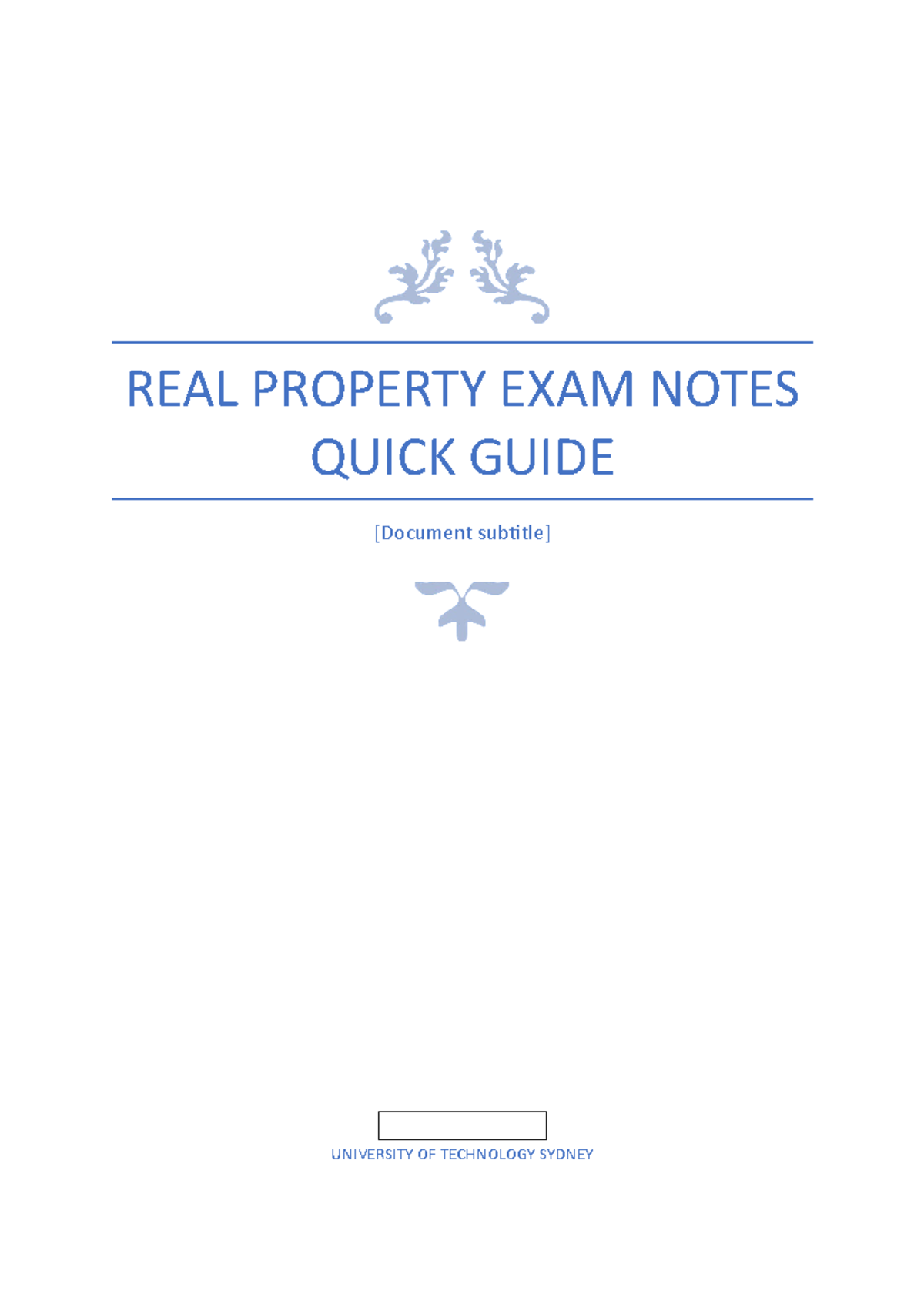 Real Property Exam Notes - REAL PROPERTY EXAM NOTES QUICK GUIDE ...
