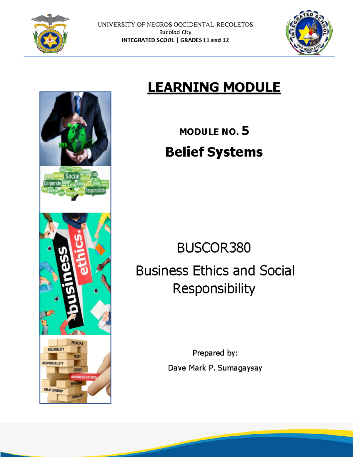 Learning- Module Buscor Module 5 - ####### UNIVERSITY OF NEGROS ...