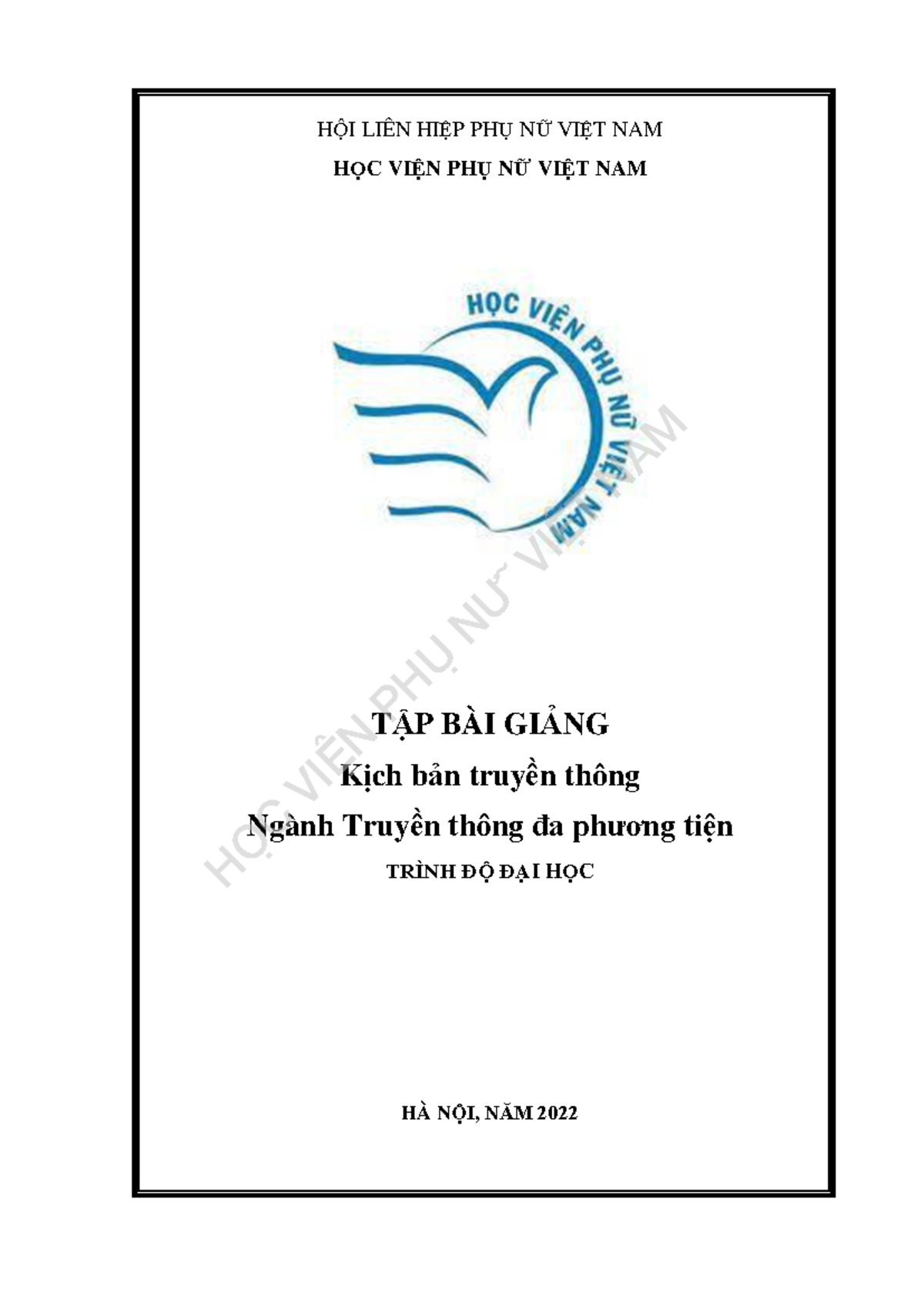 KBTT - kbtt giáo trình - HỘI LIÊN HIỆP PHỤ NỮ VIỆT NAM HỌC VIỆN PHỤ NỮ ...