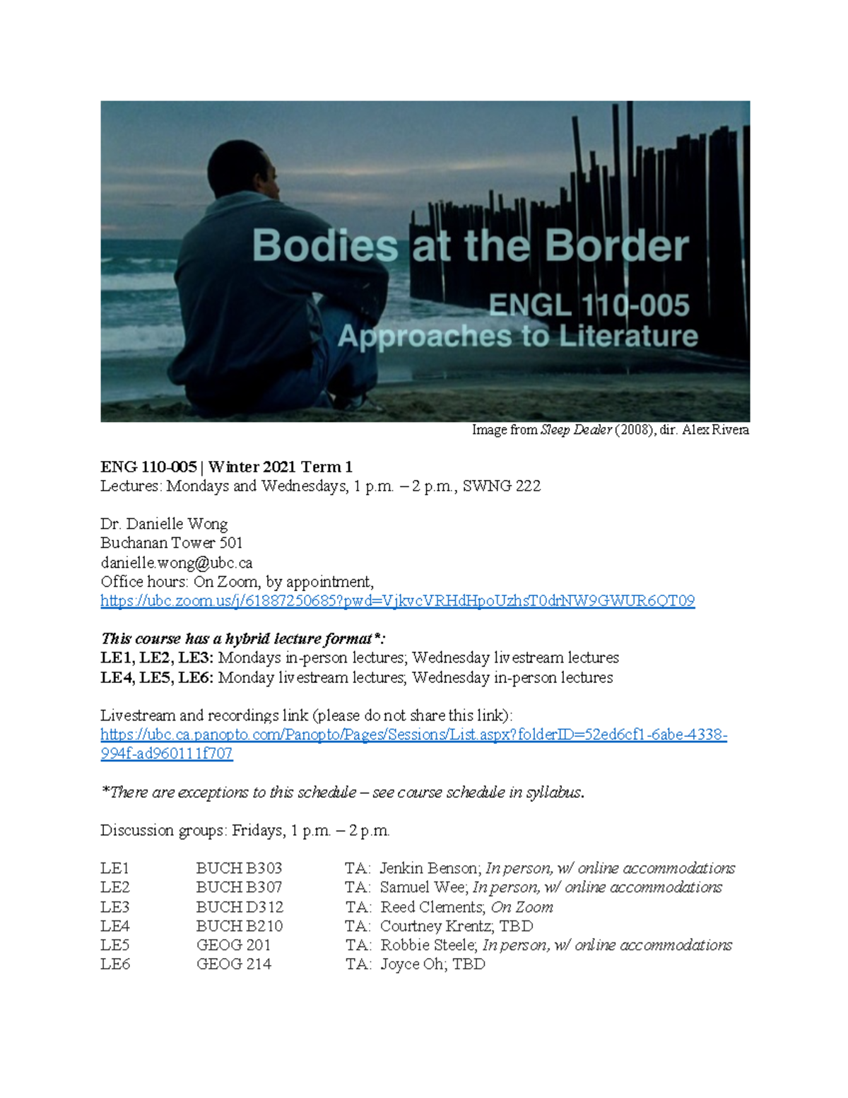 ENGL 110-005 Syllabus (2021) - Image from Sleep Dealer (2008), dir ...