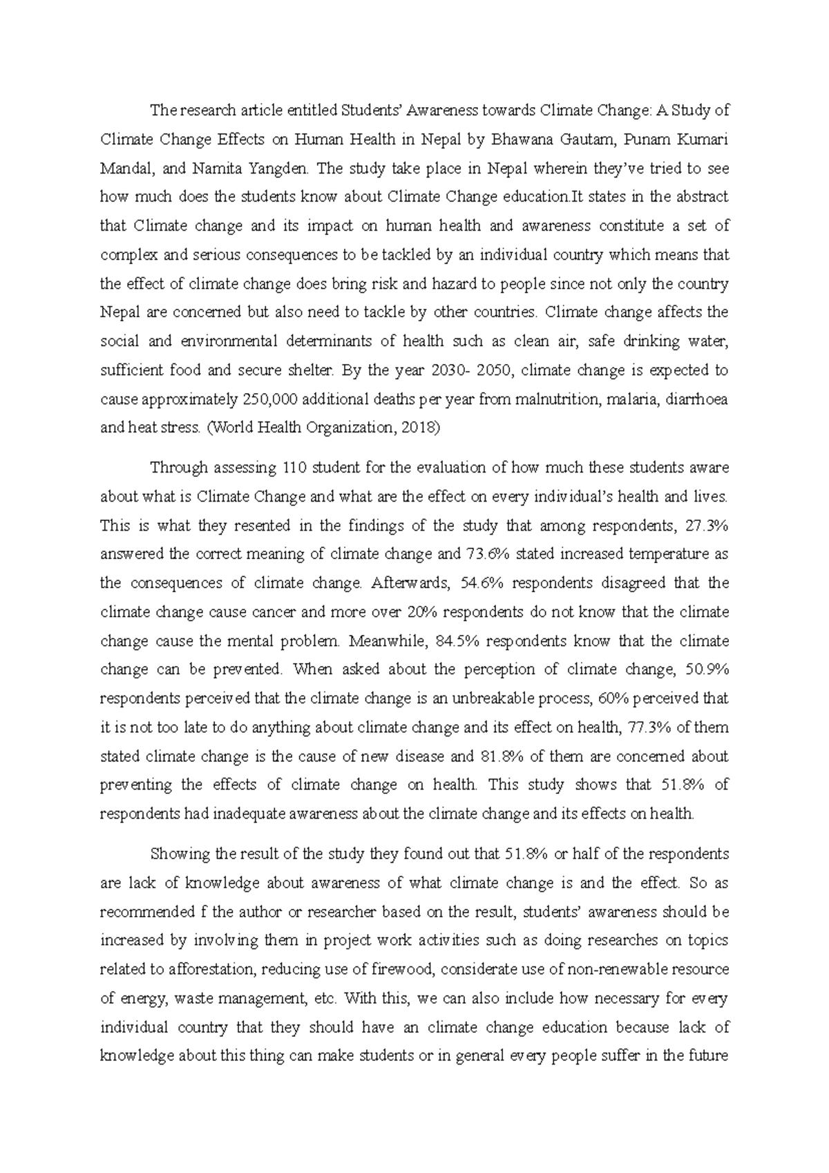 Cdrrm 3 - weh di nga - The research article entitled Students ...