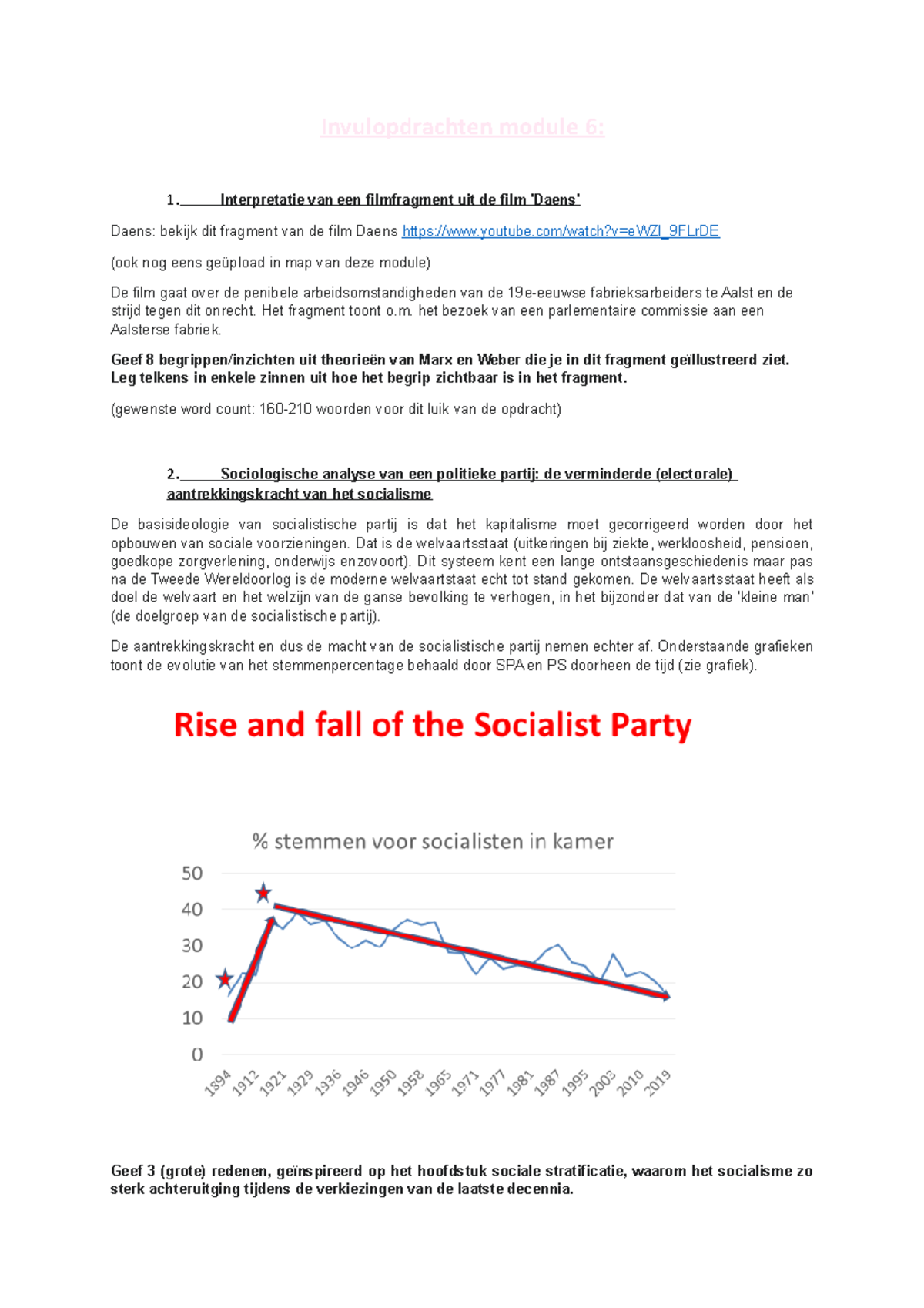 Invulopdrachten module 6 - Interpretatie van een filmfragment uit de ...