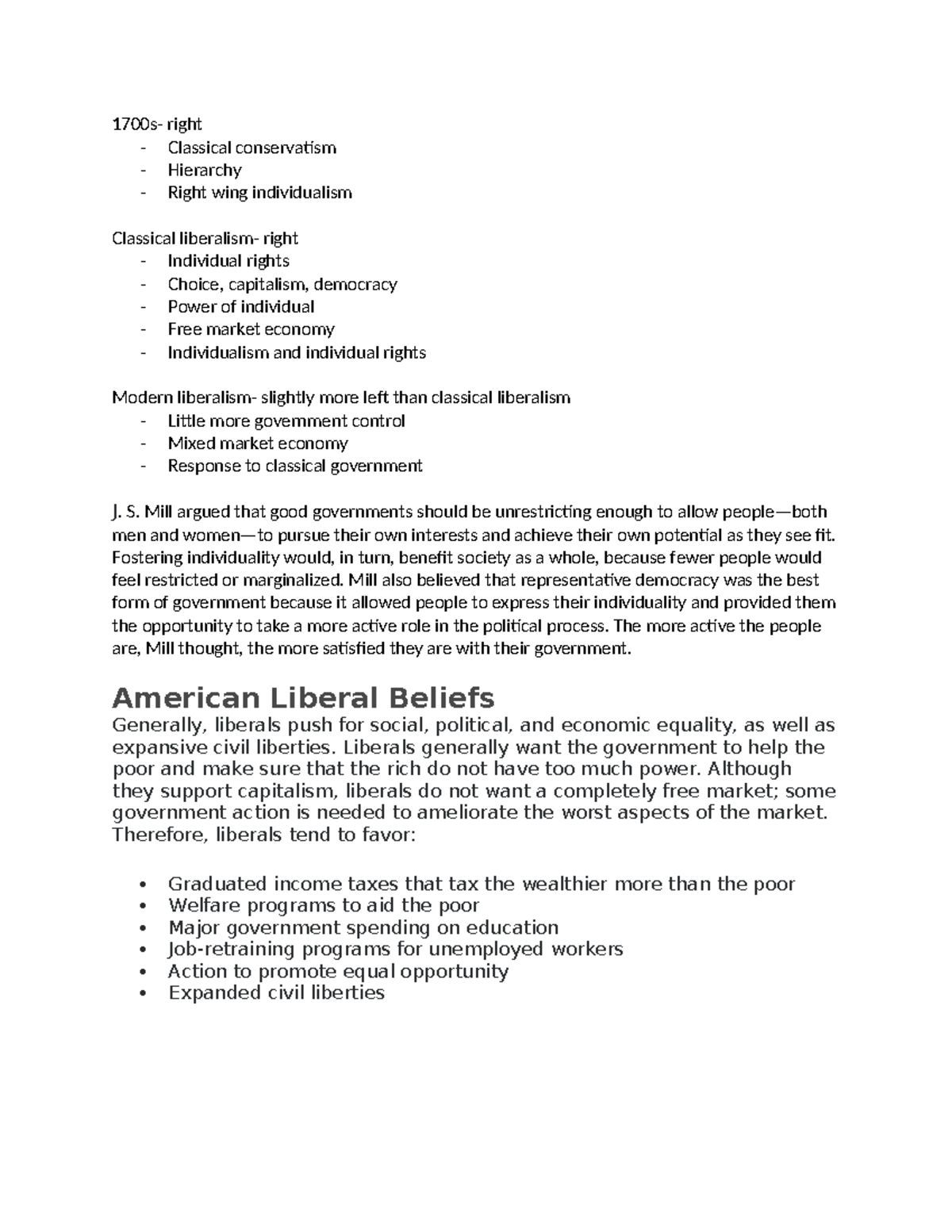 Notes - 1700s- right - Classical conservatism - Hierarchy - Right wing ...